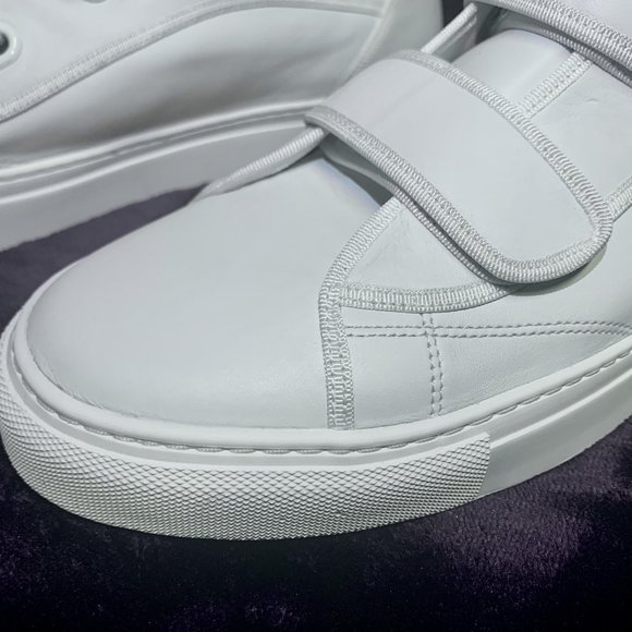 Raf Simons | Shoes | Raf Simons Velcro High Tops White Leather New ...